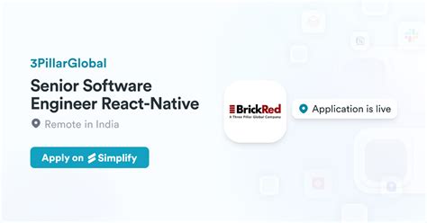 Senior Software Engineer React Native 3pillarglobal Simplify Jobs