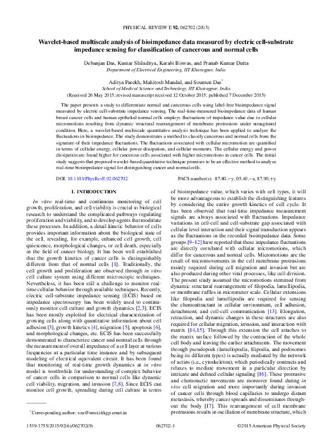pdf wavelet based multiscale analysis of bioimpedance data measured