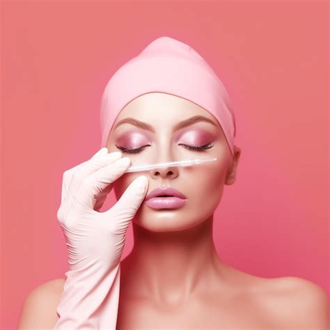 Women Beauty Pink Background Premium Ai Generated Image