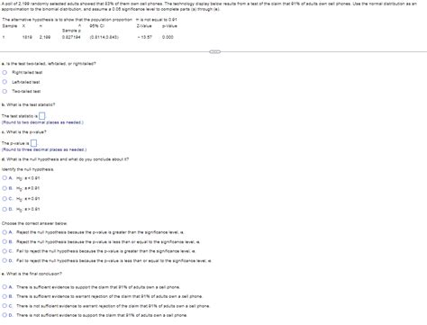 Solved A Is The Test Two Tailed Left Tailed Or