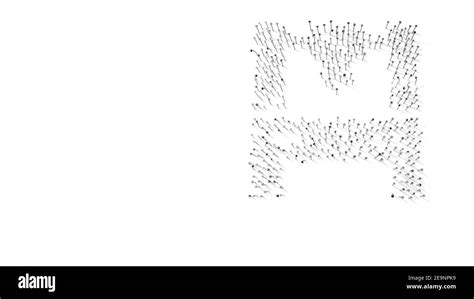 3d Rendering Of Nails In Shape Of Symbol Of 3d Printer Head With Shadows Isolated On White