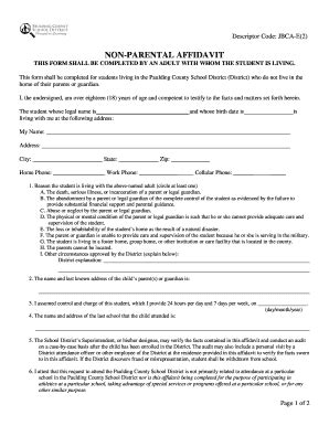 Fillable Online NON PARENTAL AFFIDAVIT EBOARDsolutions Fax Email Print PdfFiller