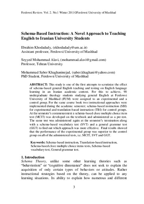 pdf schema based instruction a novel approach to teaching english to