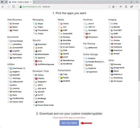 install multiple free and popular applications at once with ninite