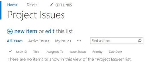 Working With Issue Tracking List In SharePoint