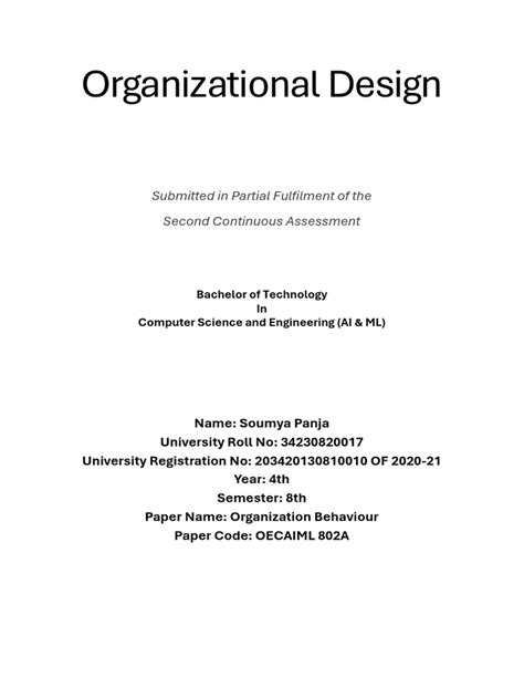 Soumya Panja Pdf Organizational Structure Strategic Management
