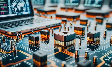 Electronic Microcircuits Concept Conceptual CPU On Circuit Board Microchip Design Premium AI