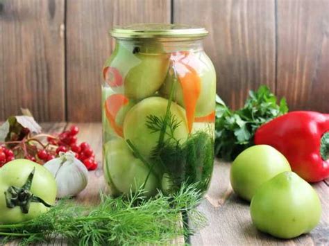 Маринованные зеленые помидоры без стерилизации на зиму — рецепт с фото пошагово