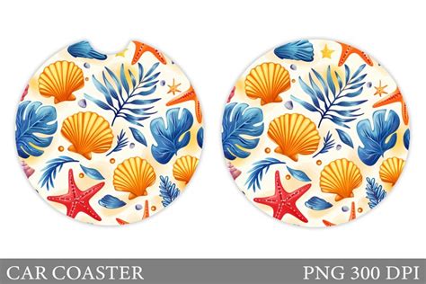 Seashell Car Coaster Tropical Car Coaster Design
