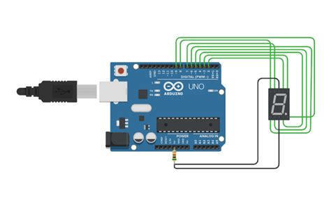 Circuit Design Arduino A 7segmentový Displej Tinkercad