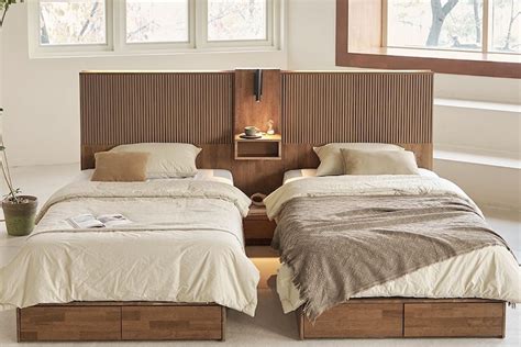 침대프레임 미르 원목 슬라이딩 트윈침대 신혼 부부 패밀리 침대프레임 오늘의집 쇼핑