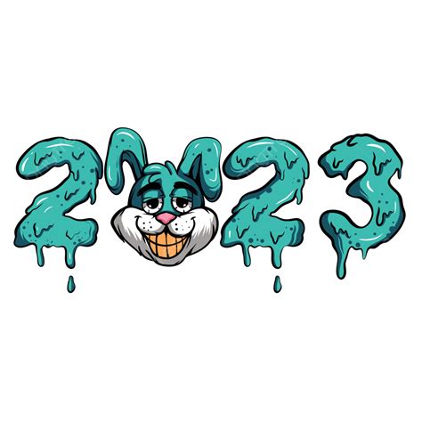 Happy New Year 2023 With Drippy Style Vector Design Happy New Year
