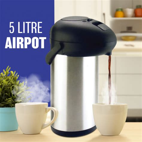 5l Airpot Tea Coffee Stainless Steel Air Pot Hot Drinks Flask Travel