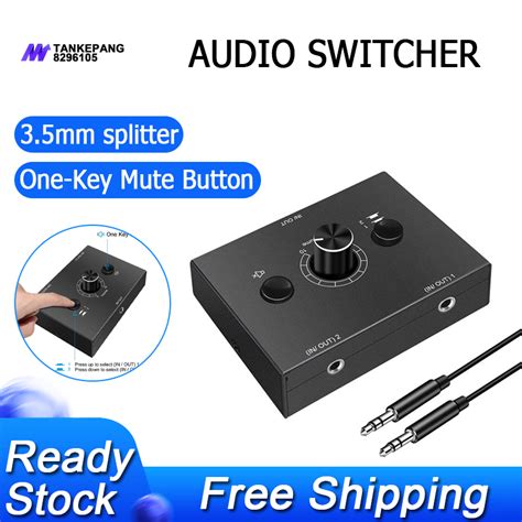 3 5mm audio switcher 2 input 1 output 1 input 2 output audio splitter