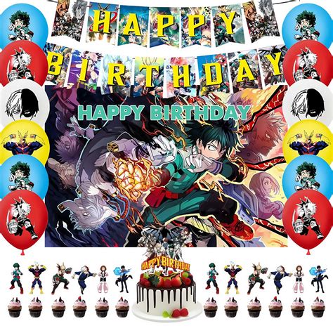 Cartoon My Hero Academia Themed Birthday Party Supplies Decorations