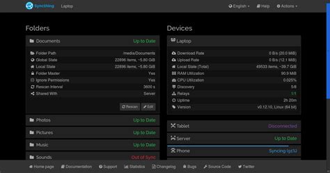 Dark Theme For Web Ui Ux Syncthing Community Forum