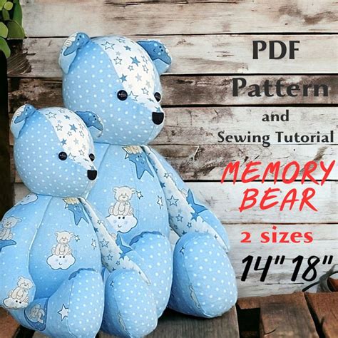 Memory Bear Pattern Keepsake Bear Sewing Pattern Teddy Bear Stuffed Bear Pattern E Teddy