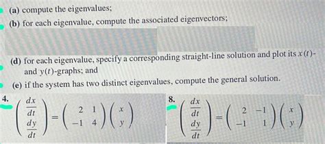 Solved A Compute The Eigenvalues B For Each Eigenvalue Chegg