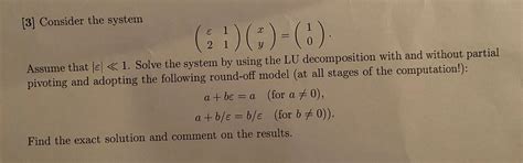 solved solve the system by lu decomposition with and without