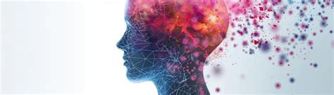 Abstract Digital Art Of A Human Head Silhouette Dissolving Into Particles Symbolizing Creativity
