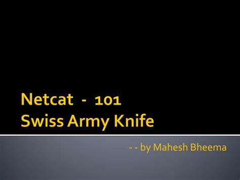 Netcat 101 By Mahesh Beema Pdf