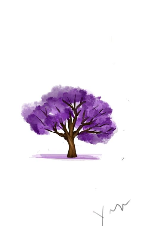 Purple Tree Drawing