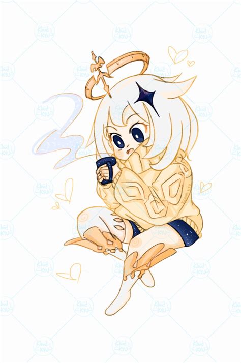 Genshin Impact Cozy Paimon Sweather Hot Drink Print Etsy