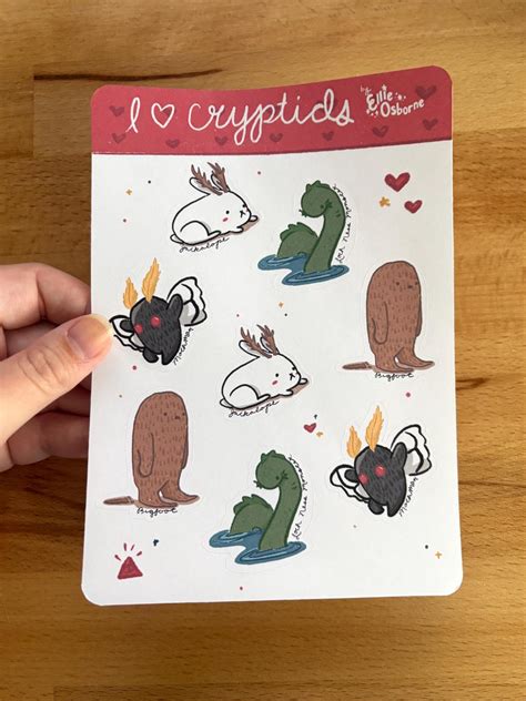 Kawaii Cryptids Paper Stickers Etsy
