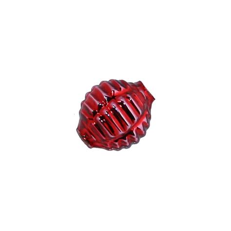 7 Red Fancy Ribbed Balls Blown Glass Beads 625 ~ Czech Republic