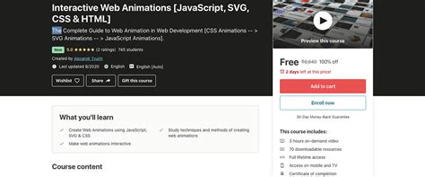 Interactive Web Animations Javascript Svg Css And Html By