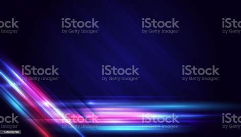 현대 추상적인 고속 조명 효과 복사 공간이있는 파란색 배경의 미래 지향적 인 동적 모션 라인 배너 또는 포스터 디자인 배경 개념의 이동 패턴 벡터에 대한 스톡 벡터 아트 및