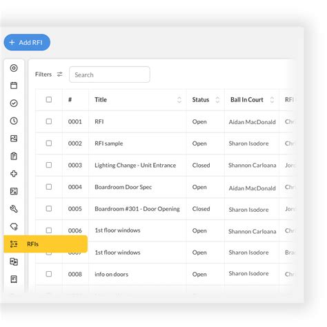 RFI Submittal Tracking Software SiteMax