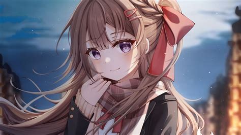 Anime Girl In A Dress With Brown Hair