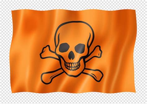 Premium Psd Toxic Poison Skull Flag Isolated On White