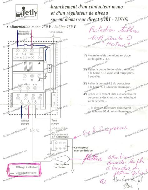 Forum Électricité schémas Branchement contacteur