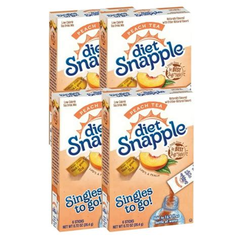 Diet Snapple Peach Tea Sugar Free Instant Packets Low Calorie Drink