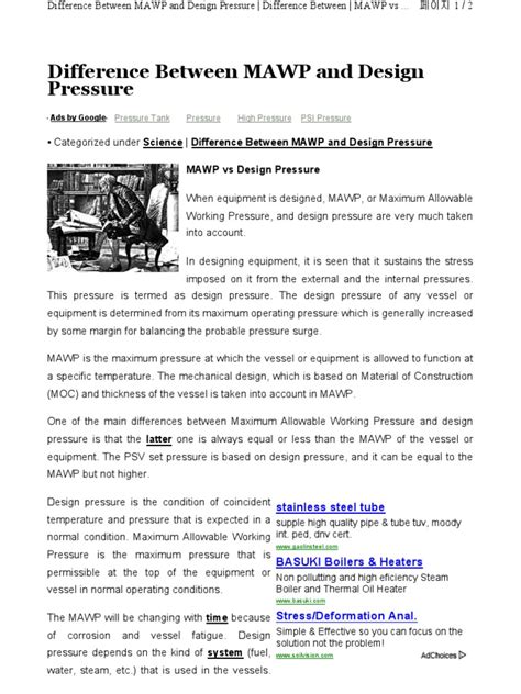 Difference Between Mawp And Design Pressure Download Free Pdf Difference Between Mawp And Design Pressure Download Free Pdf