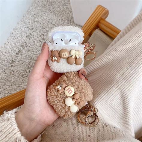 에어팟3 출시신상 뽀글이 양털 곰돌이 인형 에어팟 1 2세대 프로 하드 키링 케이스 에이블리