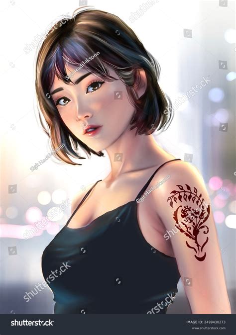 Drawing Sexy Girl Glamours City Stock Illustration 2499430273