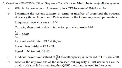 solved 3 consider a ds cdma direct sequence code division