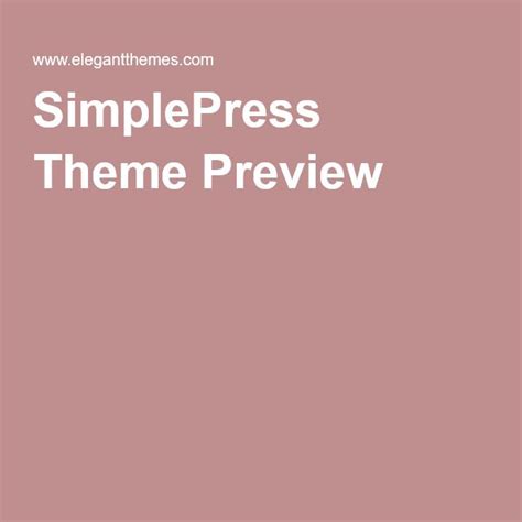 Simplepress Theme Preview Wordpress Theme Preview Visual