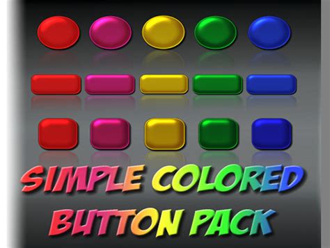 Simple Colored Button Pack D Icons Unity Asset Store
