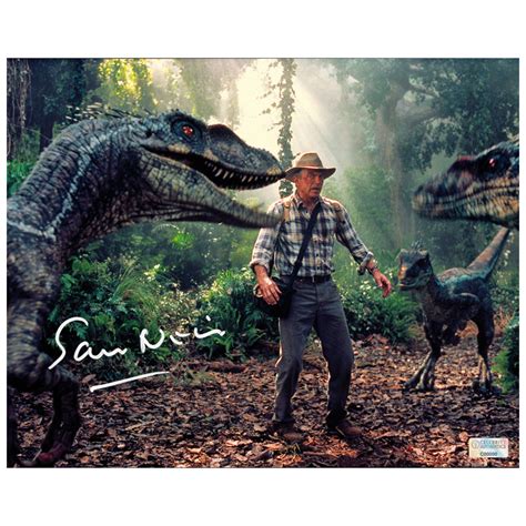 Sam Neill Autographed 2001 Jurassic Park Iii Raptors 8x10 Photo
