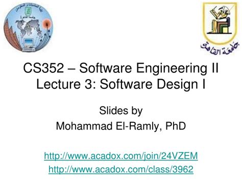 ppt cs352 software engineering ii lecture 3 software design i