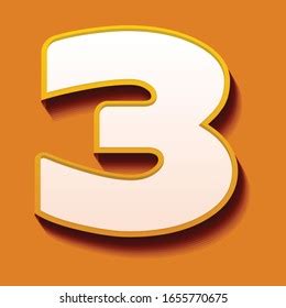 Number Three Solid Block Letter Display Stock Vector Royalty Free