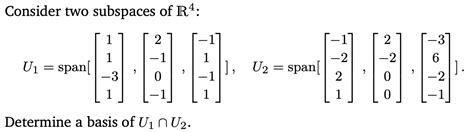 solved consider two subspaces of r4
