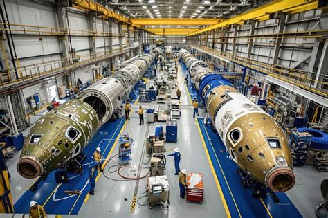 Premium Photo Spacecraft Assembly Line Workers Assembling Spacecraft