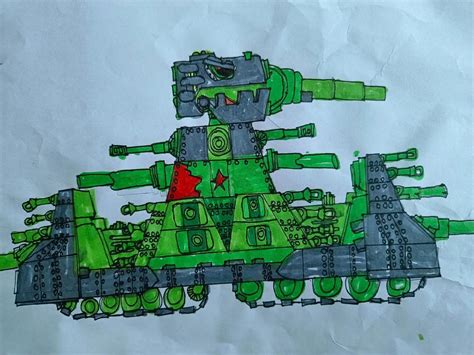 Kv超重型坦克简笔画（最新18张） 简笔画图片大全