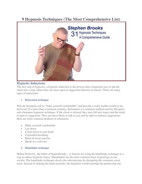 Ppt 9 Hypnosis Techniques Powerpoint Presentation Free Download Id