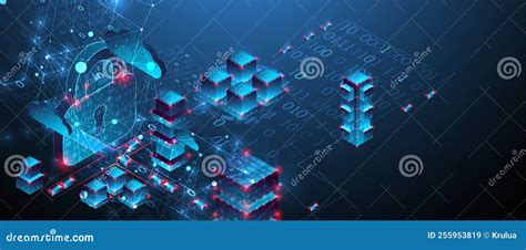 Isometric Big Data Concept Database Abstract Technology Background Stock Vector Illustration